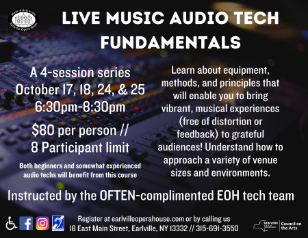 Tickets | Theater Technical Training | Earlville Opera House